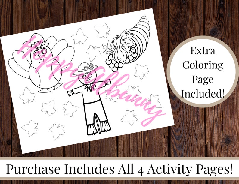 Printable Thanksgiving Activity Bundle, Thanksgiving Coloring Pages ...