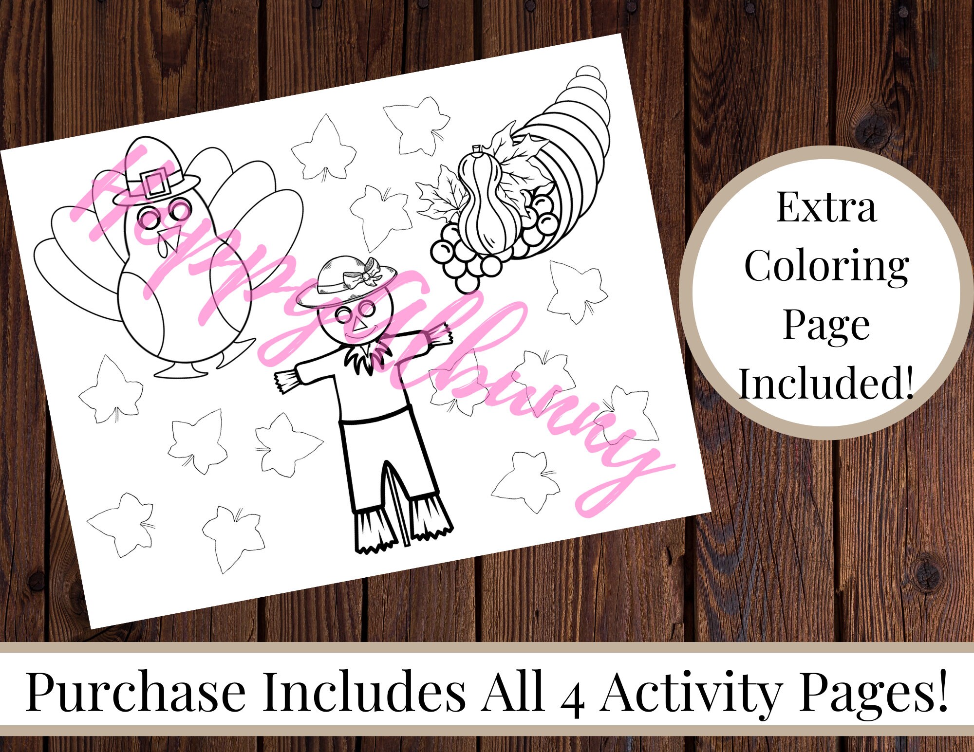 Printable Thanksgiving Activity Bundle, Thanksgiving Coloring Pages ...