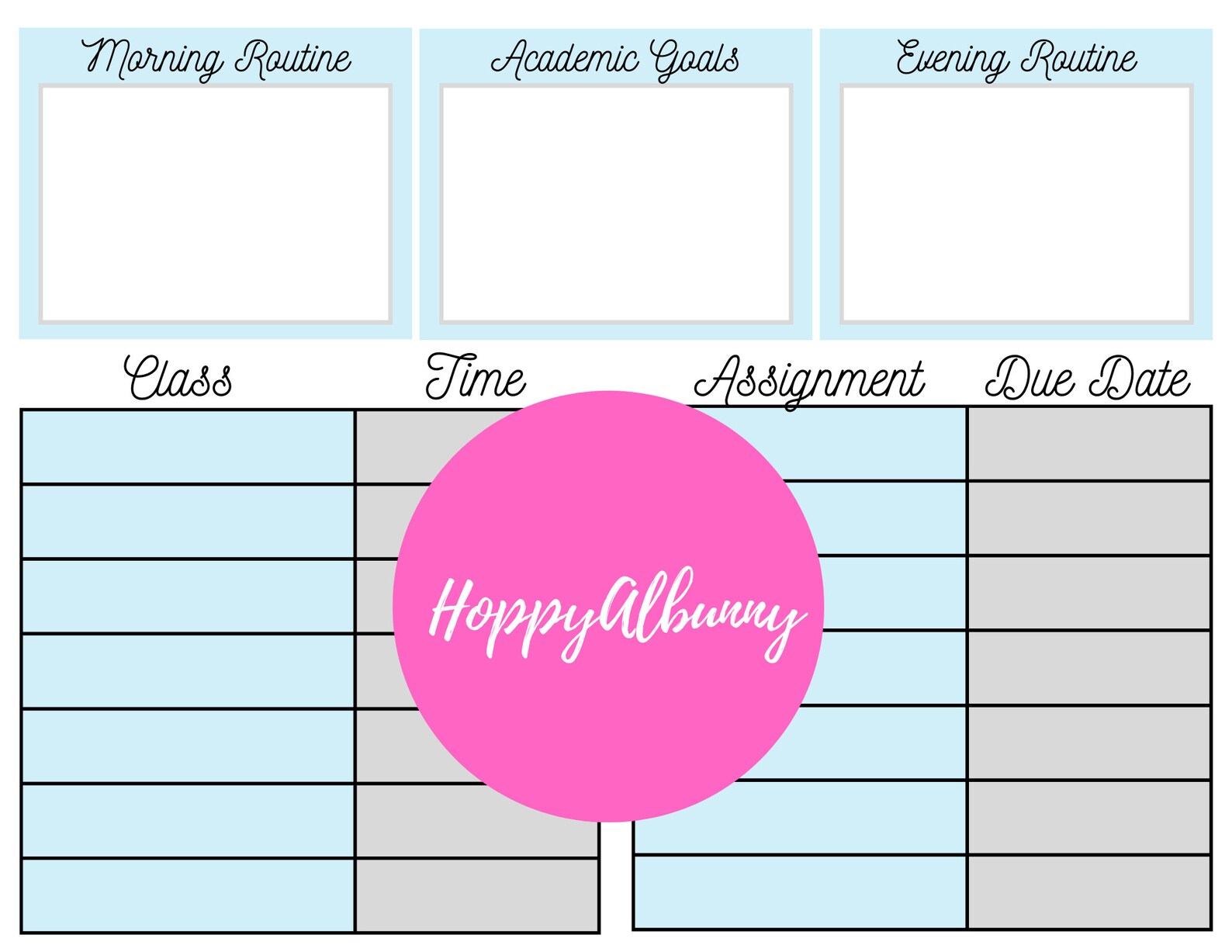 Printable School Routine, Class Routine, Class Schedule, School Planner ...