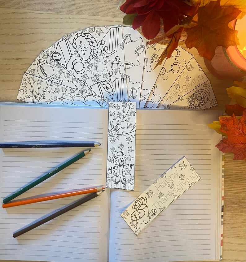 Thanksgiving Coloring Bookmarks, Thanksgiving Coloring Activity ...