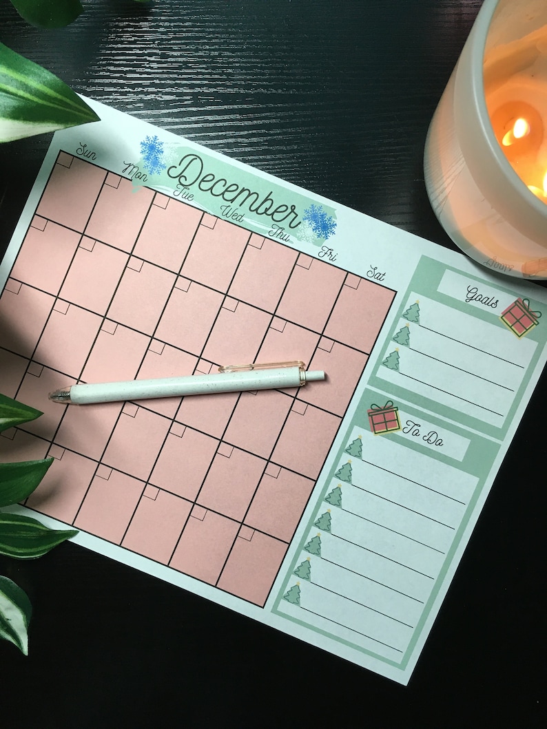 Printable Holiday Monthly Calendar Bundle, October/november/december ...