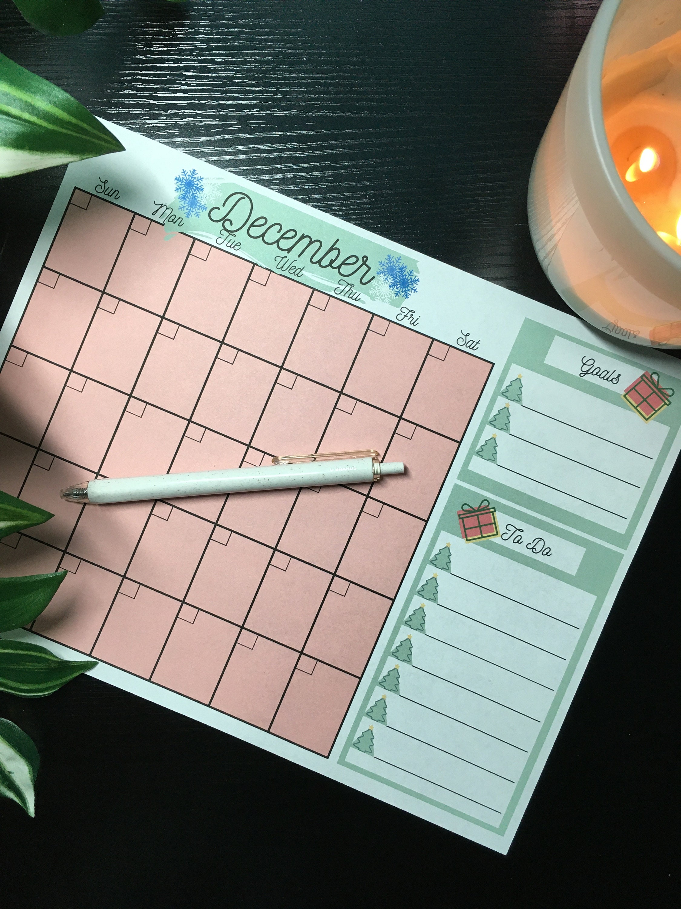 Printable Holiday Monthly Calendar Bundle, October/november/december ...