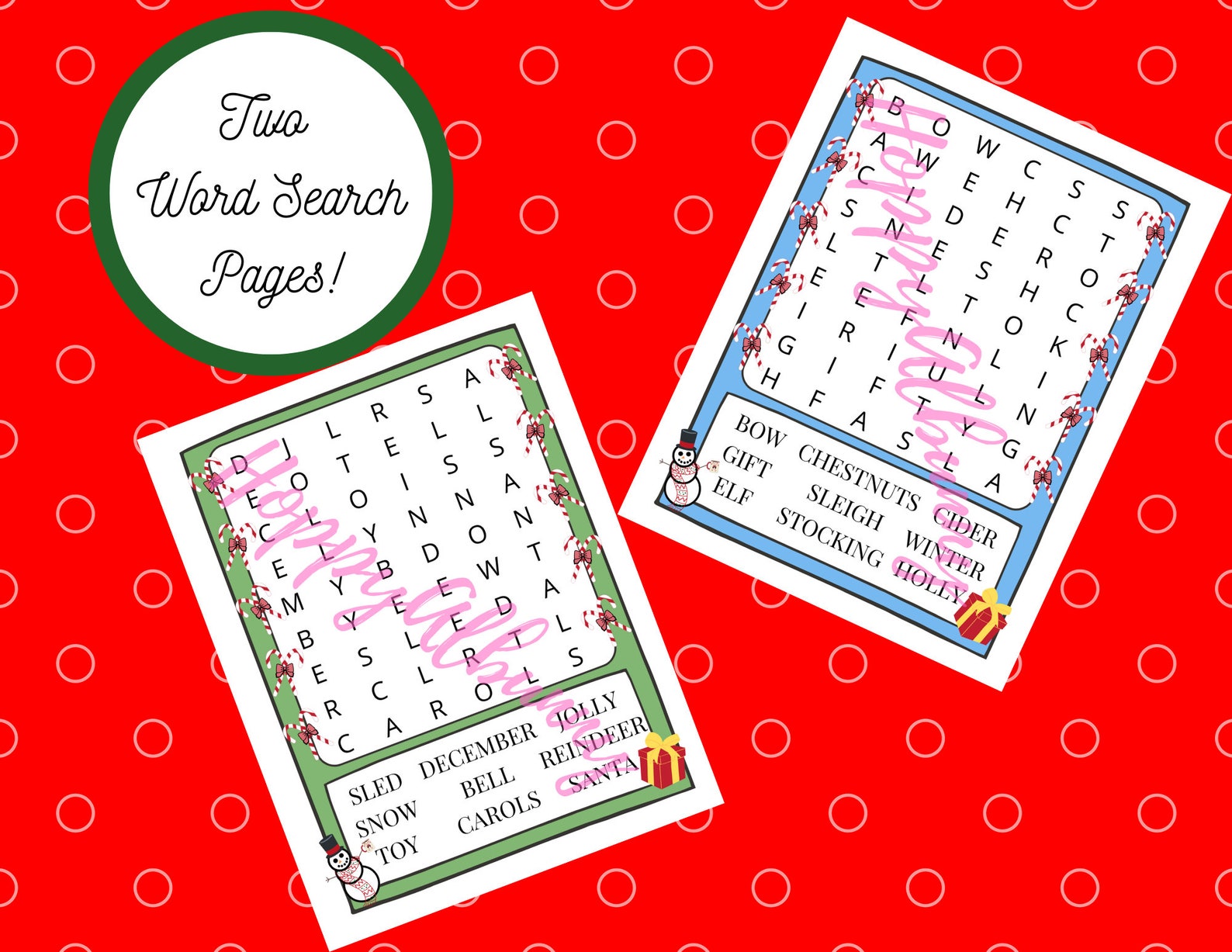 Printable Christmas Activities for Kids Christmas Word Search - Etsy
