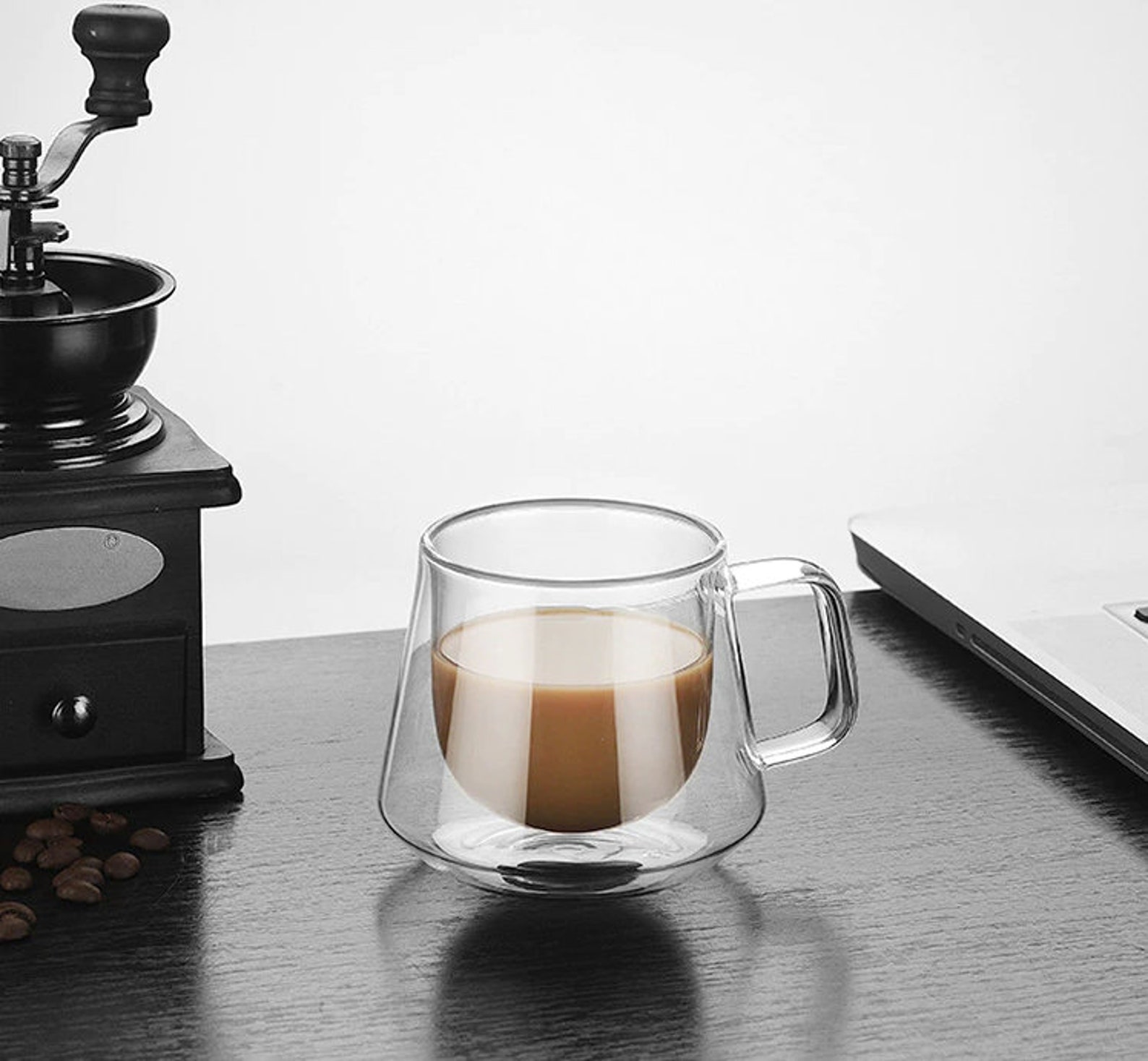 Double Glass Wall Heat Resistant Coffee Tea Mug With Transparent Clear ...