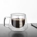 Double Glass Wall Heat Resistant Coffee Tea Mug With Transparent Clear ...
