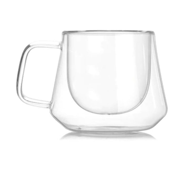 Double Glass Wall Heat Resistant Coffee Tea Mug With Transparent Clear ...