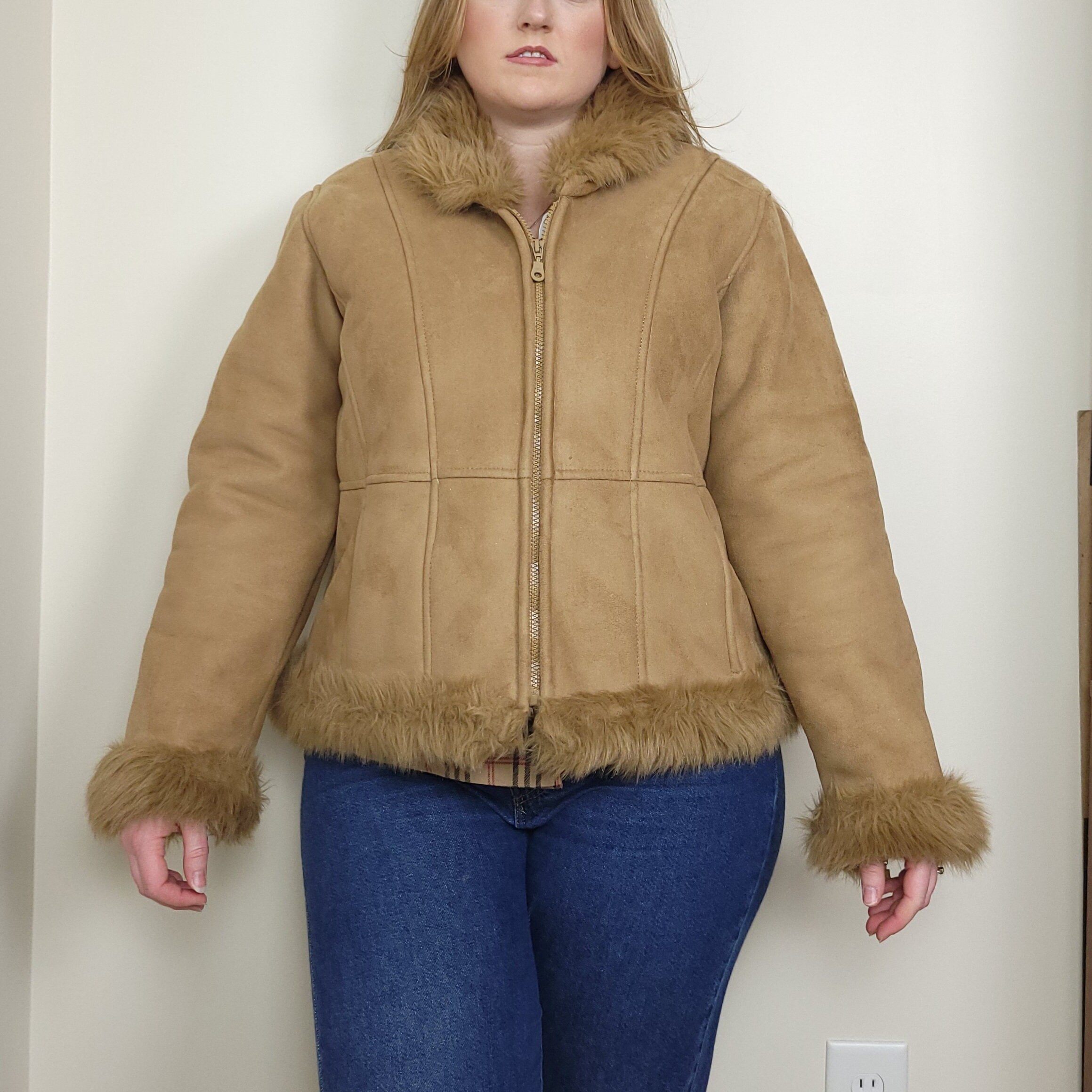 Early 2000s Faux Suede and Fur Brown Coat by ZLC Collections / - Etsy