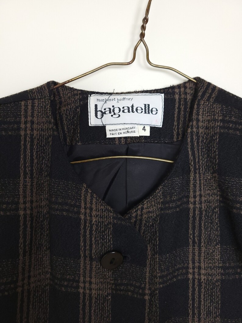 Vintage Bagatelle Wool Blazer / Black Brown / Plaid / Button Down ...