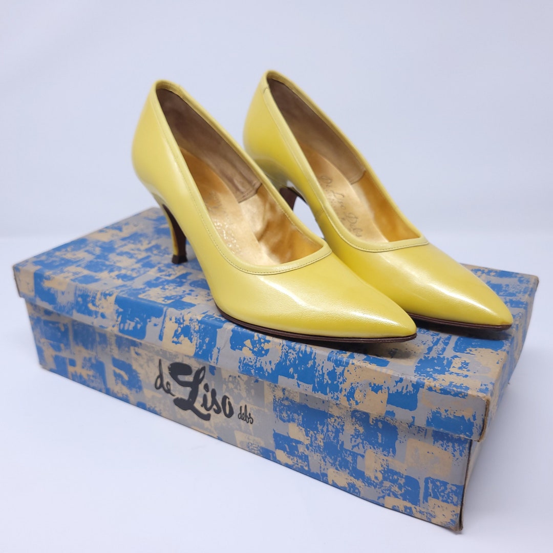 Vintage De Liso Debs Heel / 1980s / Yellow / Pointed Toe / Adagio Pumps ...