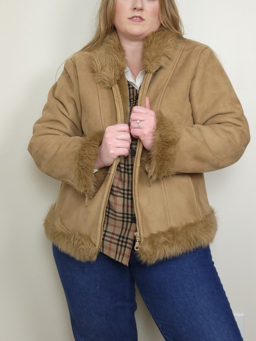 Early 2000s Faux Suede and Fur Brown Coat by ZLC Collections / Large - Etsy