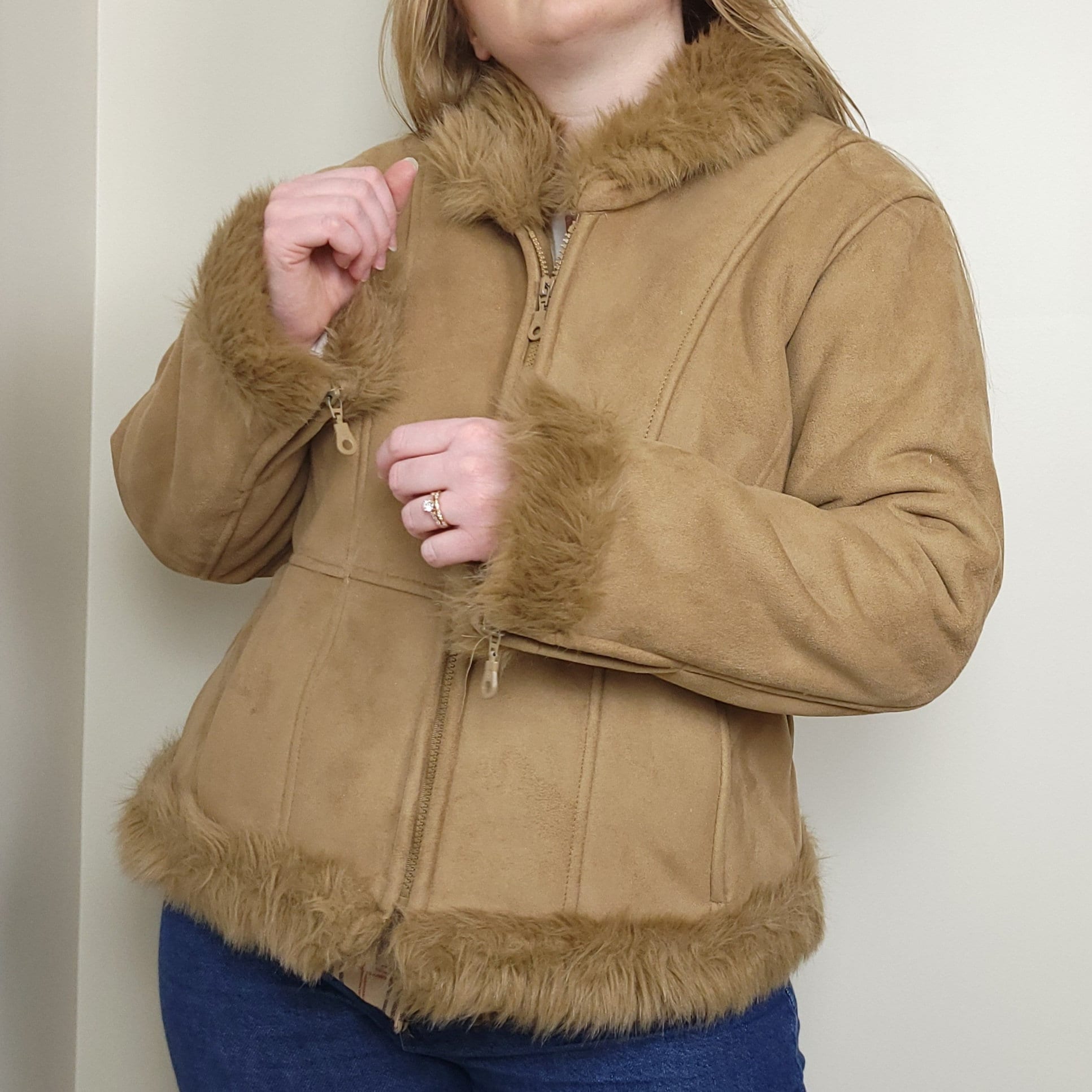 Early 2000s Faux Suede and Fur Brown Coat by ZLC Collections / Large - Etsy