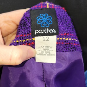 Vintage Blazer / Panther / Purple Red / Plaid / Button Down ...