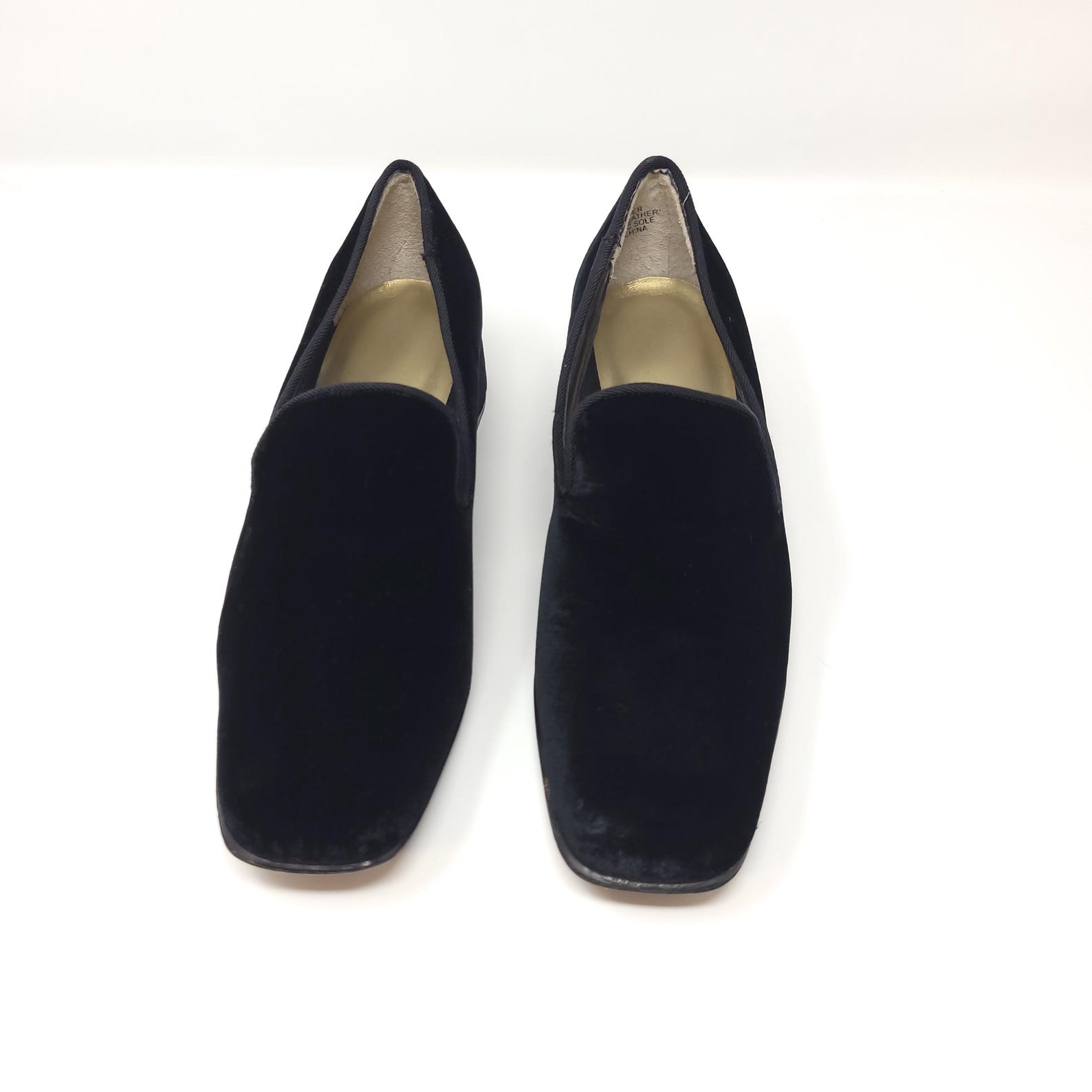 Vintage PM Collection Loafer / Black / Velvet / 1990s / Square Toe ...