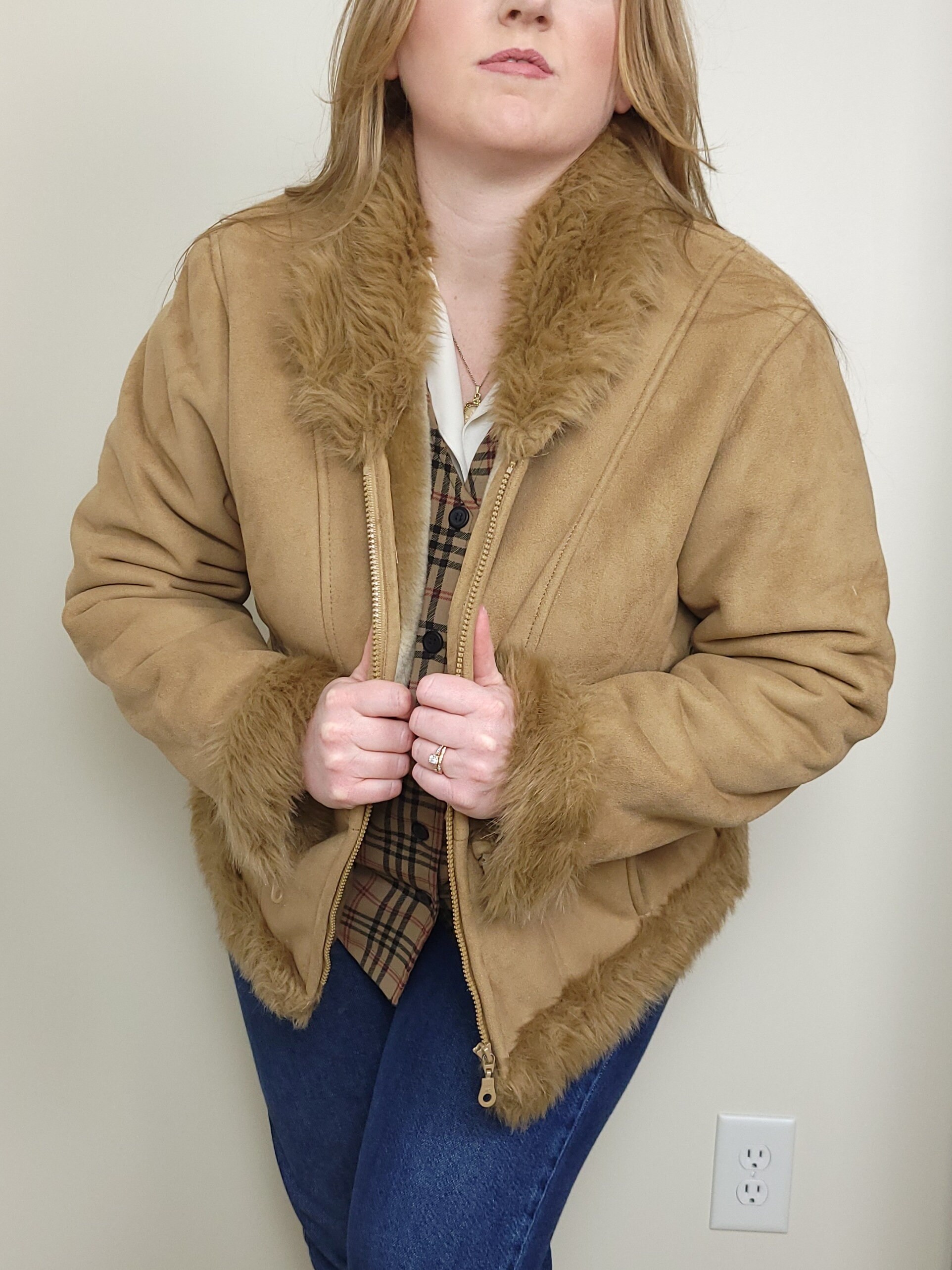 Early 2000s Faux Suede and Fur Brown Coat by ZLC Collections / Large - Etsy
