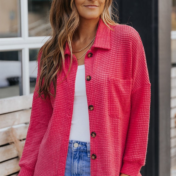 Waffle Knit Shackets - Etsy