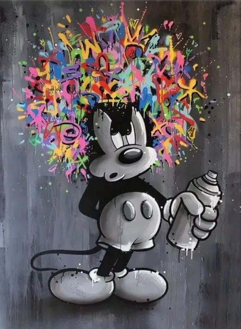 MICKEY MOUSESPRAY Paint Walt Disney Canvas Wall ART, Kids Home Décor ...