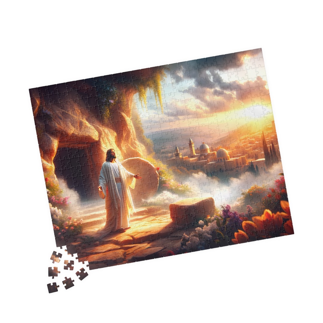 Jesus Resurrection Jigsaw Puzzle, Divine Dawn Portrayal, Religious ...