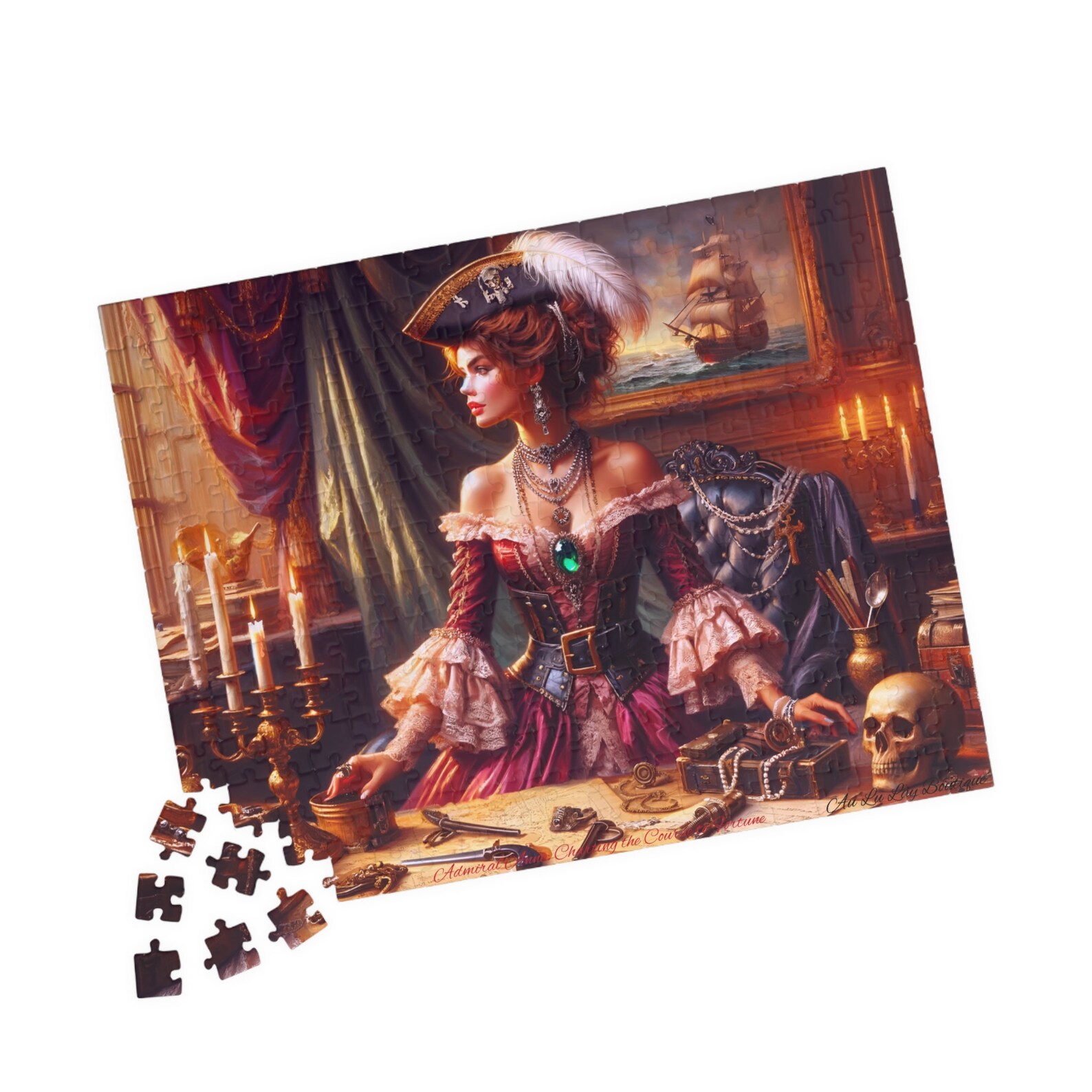 Pirate Jigsaw Puzzle Lady Pirate admiral Anne: Charting the Course ...