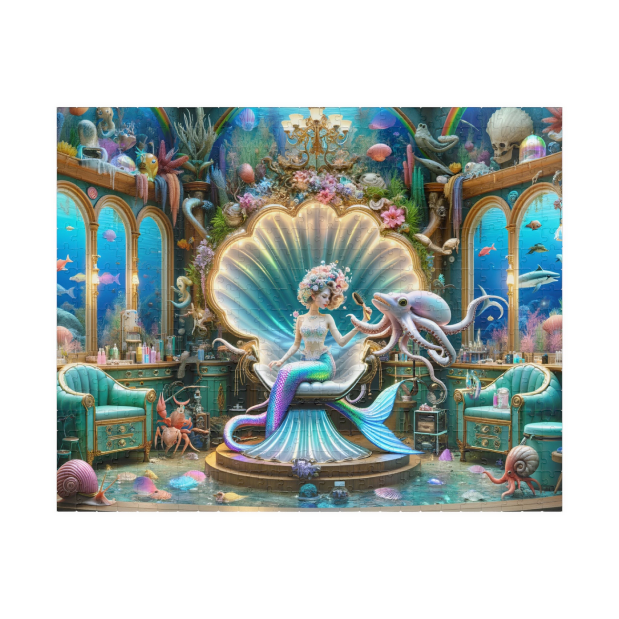 Unique Mermaid Jigsaw Puzzle, Sirens' Styling Sanctuary Beauty Salon ...