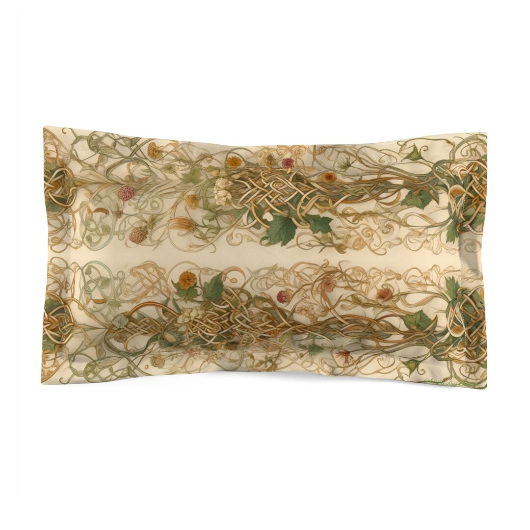 Cottage Celtic Pillow Sham, "serenity of Celtic Vines" Bedding Pillow ...