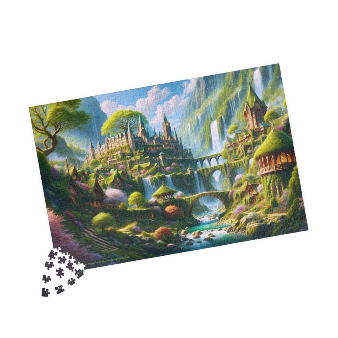 Middle Earth Spring Jigsaw Puzzle, Emerald Haven Theme, Elven Realms ...