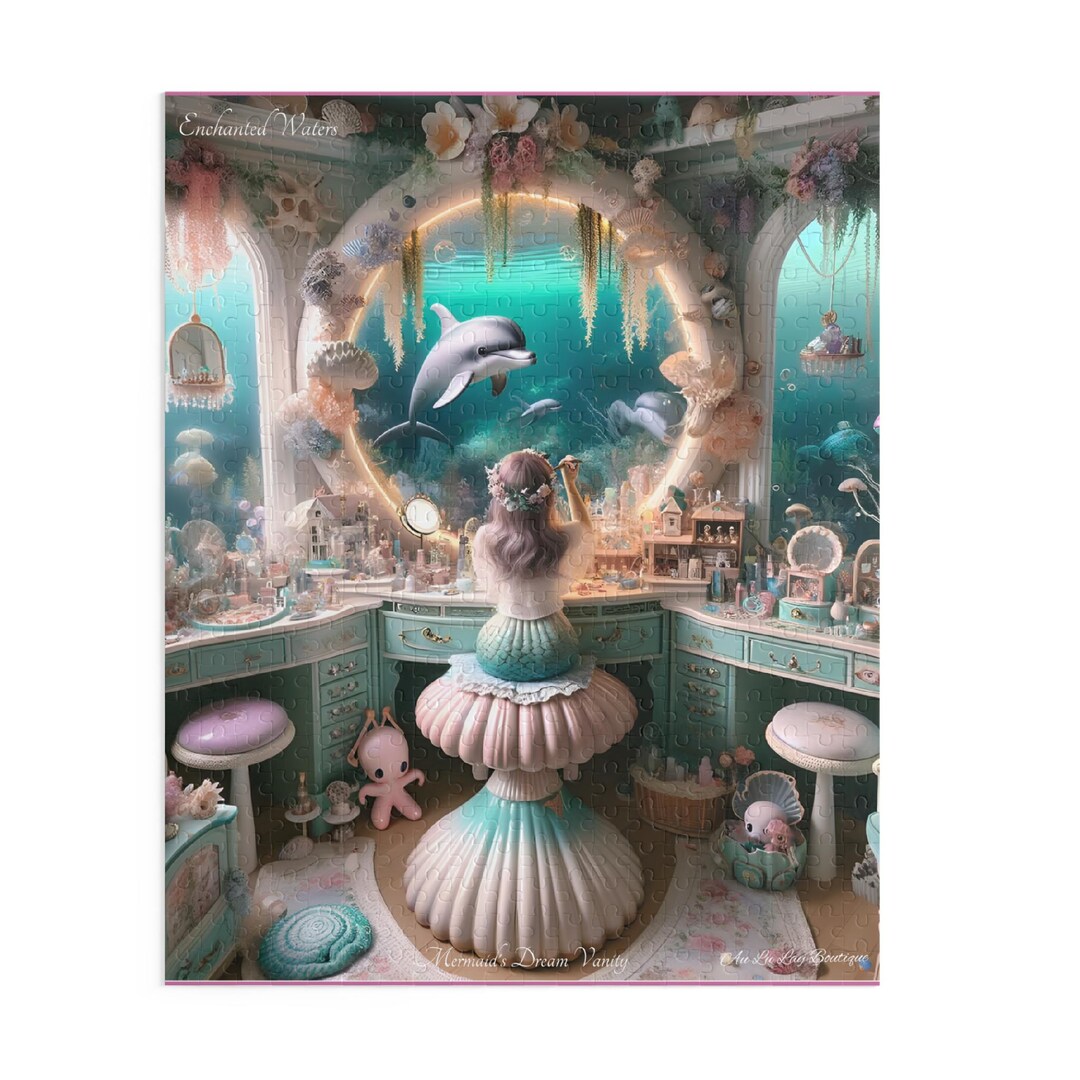Mermaid's Dream Vanity Puzzle, Ocean Theme Jigsaw, Enchanted Waters ...