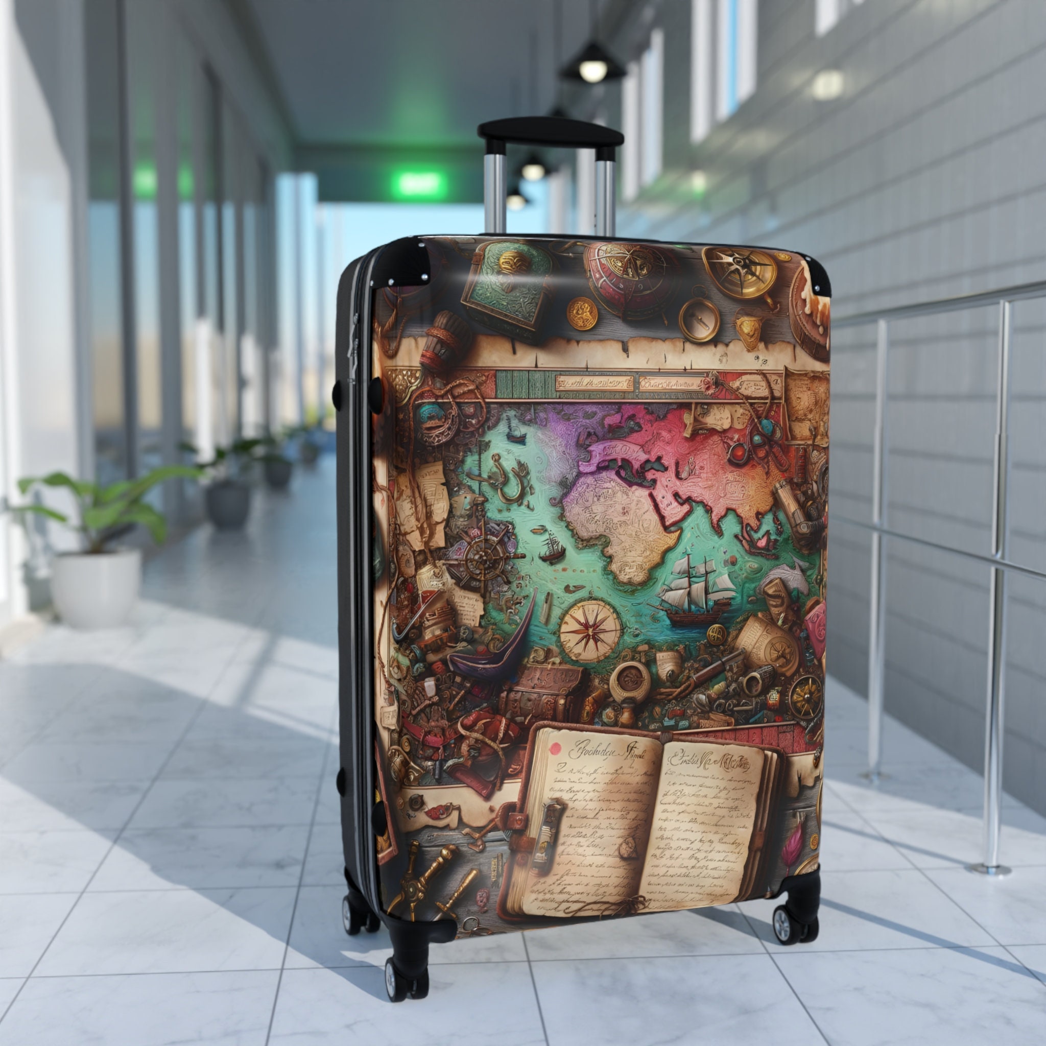 Treasure Map Suitcase Lady Pirate's Illustrated Adventure Map ...