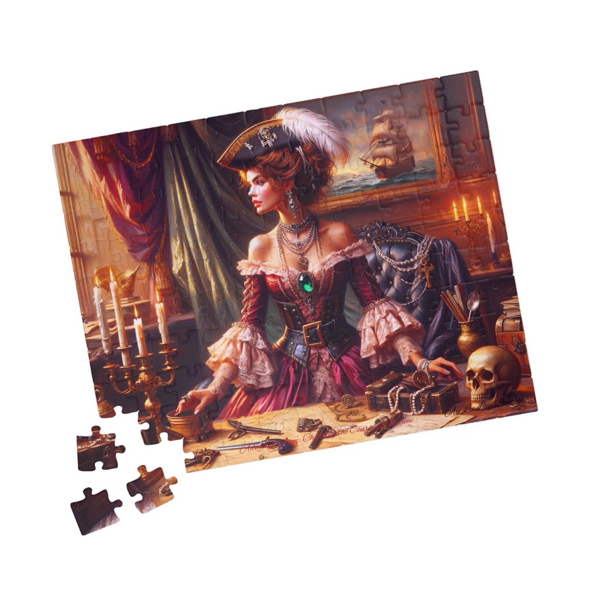 Pirate Jigsaw Puzzle Lady Pirate admiral Anne: Charting the Course ...