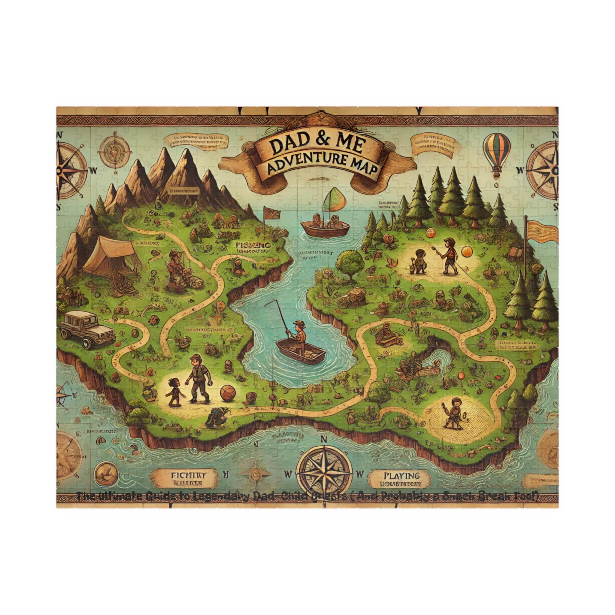 Dad & Me Adventure Map Jigsaw Puzzle, Father's Day Gift - Etsy