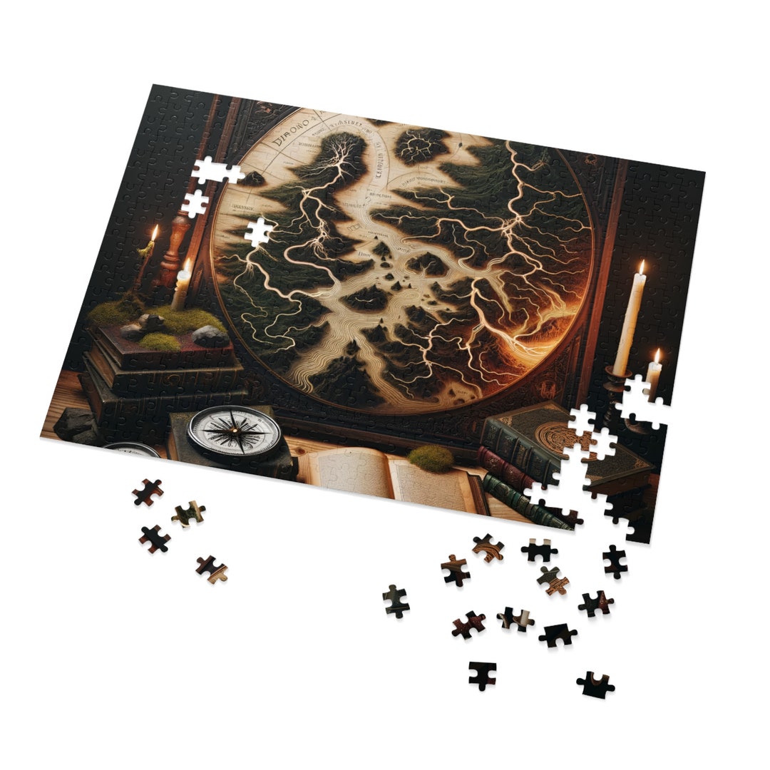 Middle Earth Map Puzzle, Cartographer's Dream Expedition, Fantasy Novel ...