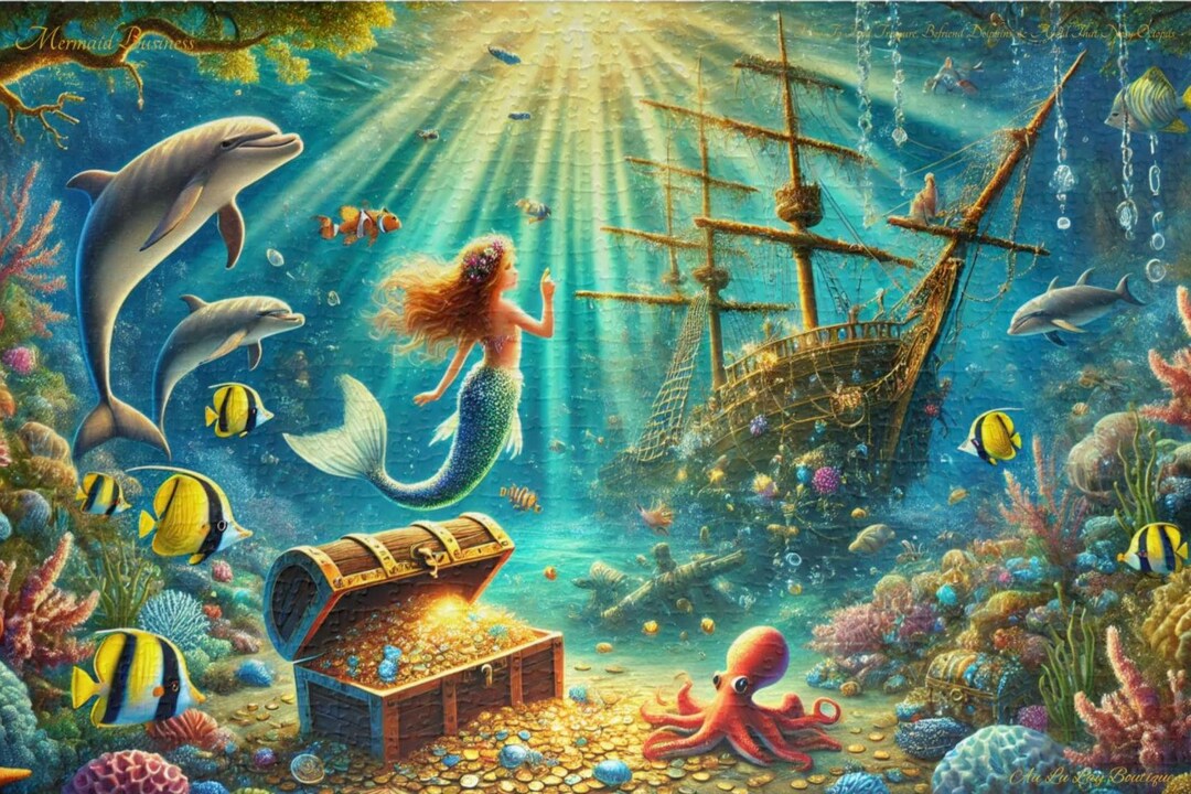 Mermaids Treasure Cove Puzzle, Undersea Adventure With Shipwreck Jigsaw ...