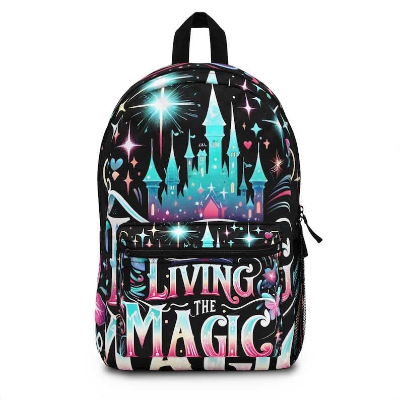 Theme Park 'living the Magic' Backpack Castle Design, Whimsical Gift ...