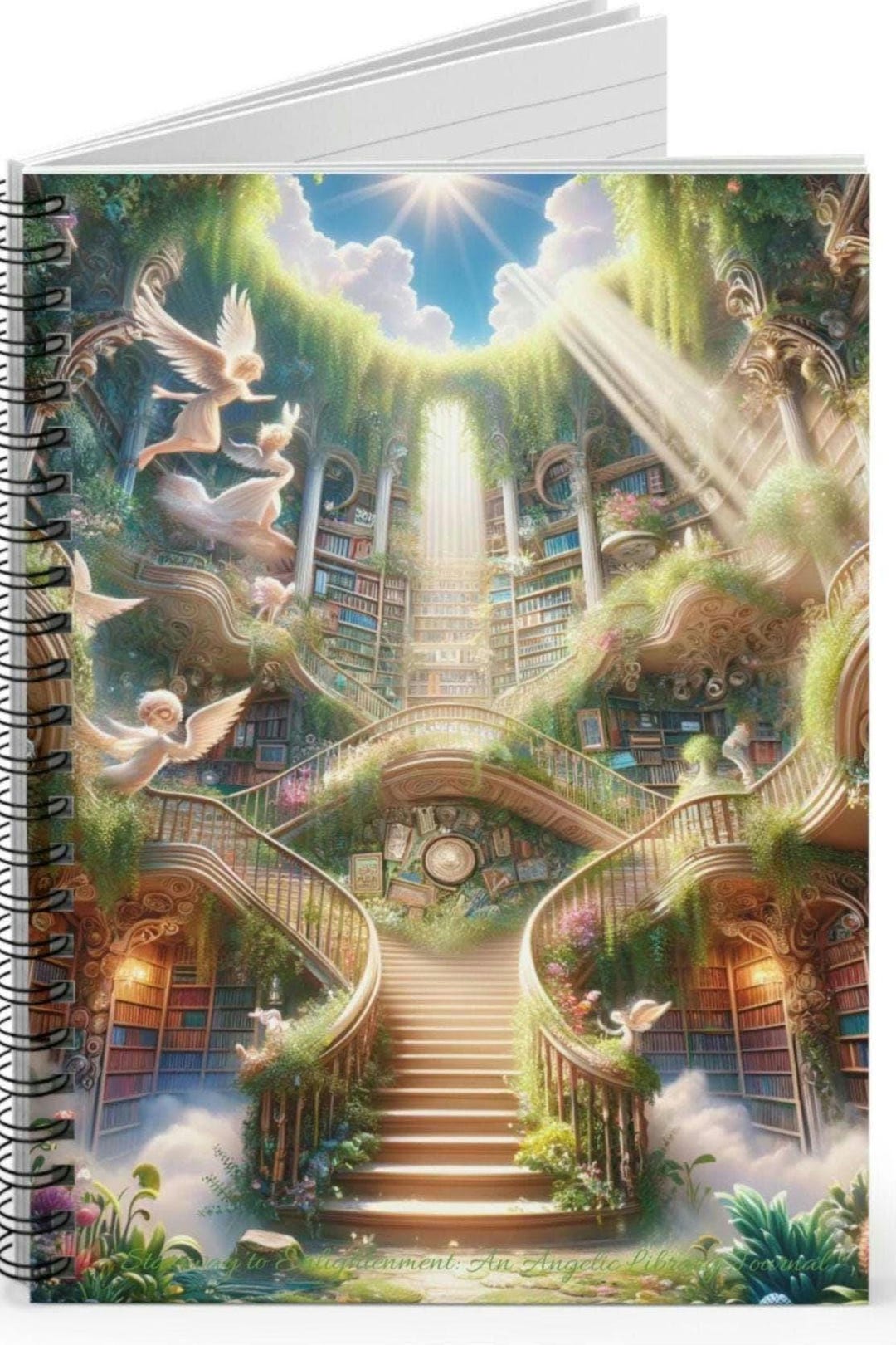 Angelic Spiral Notebook, Stairway to Enlightenment Journal, Angelic ...