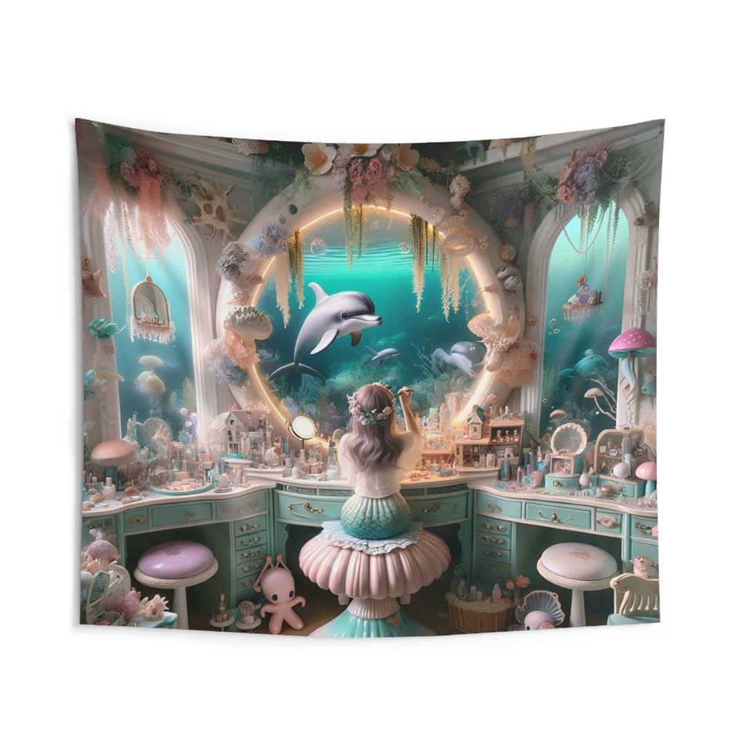 Enchanted Waters: Mermaid's Dream Vanity Jigsaw Indoor Wall Tapestry - Etsy