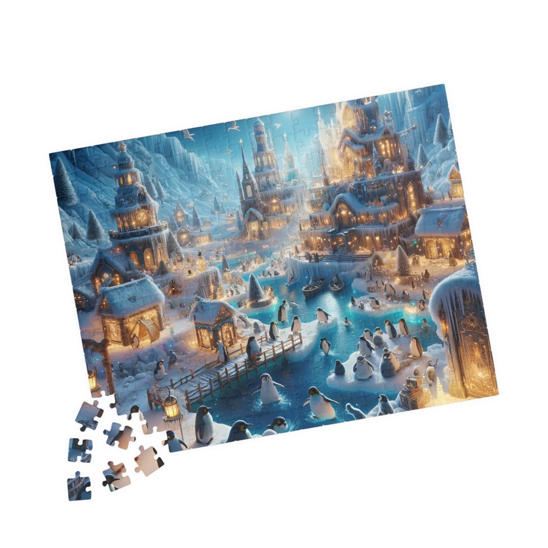 Icebound Enchantment: the Penguin Village Winter Wonderland Puzzle 110 ...