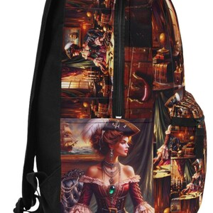 Lady Pirate Backpack, Admiral Anne Print, Nautical Backpack, Fortune ...