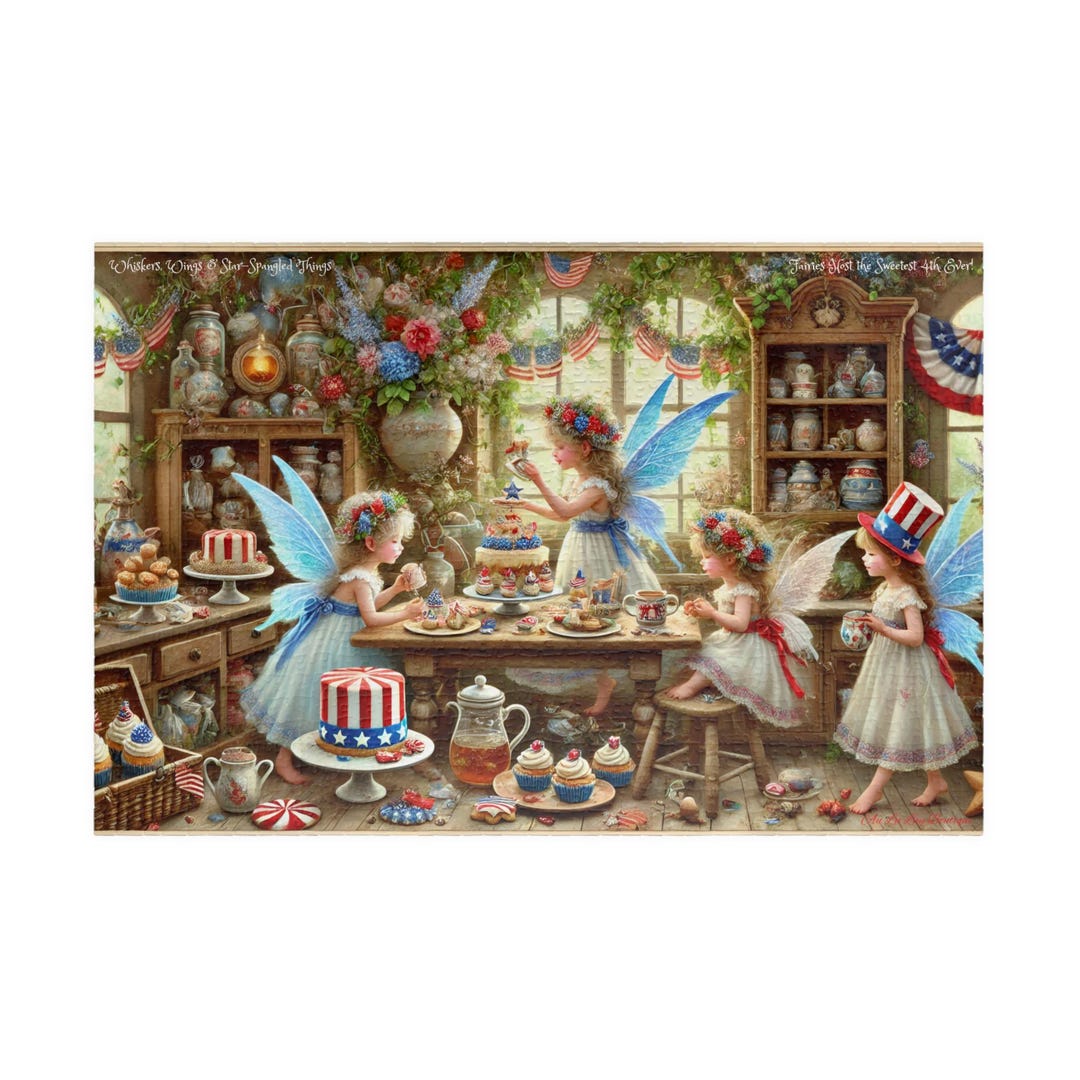 4th of July Fairy Bakery Jigsaw Puzzle: Patriotic Tea Party - Etsy