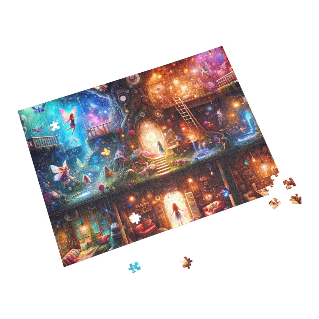 Fairy Treehouse Puzzle Enchanted Forest Scene With Magical Fairies ...