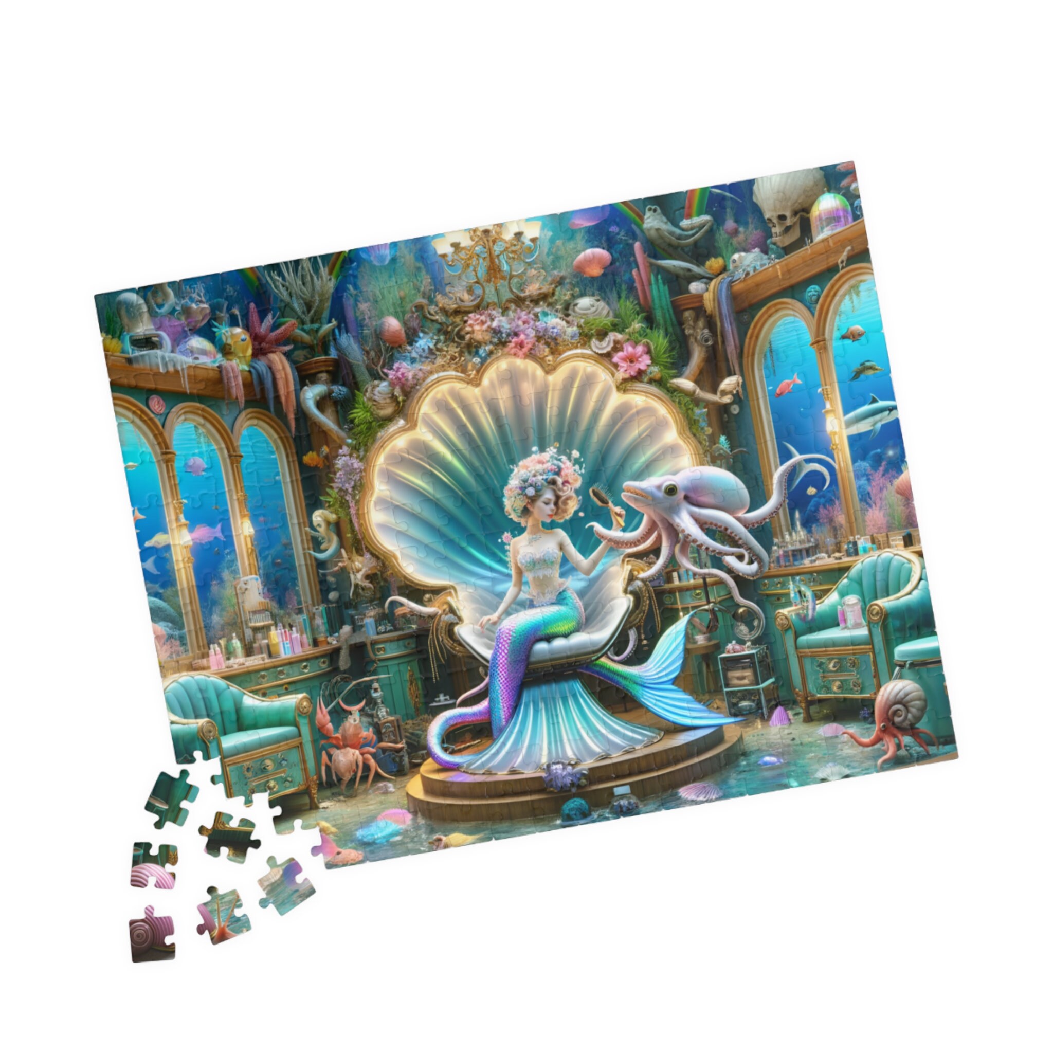 Unique Mermaid Jigsaw Puzzle, Sirens' Styling Sanctuary Beauty Salon ...