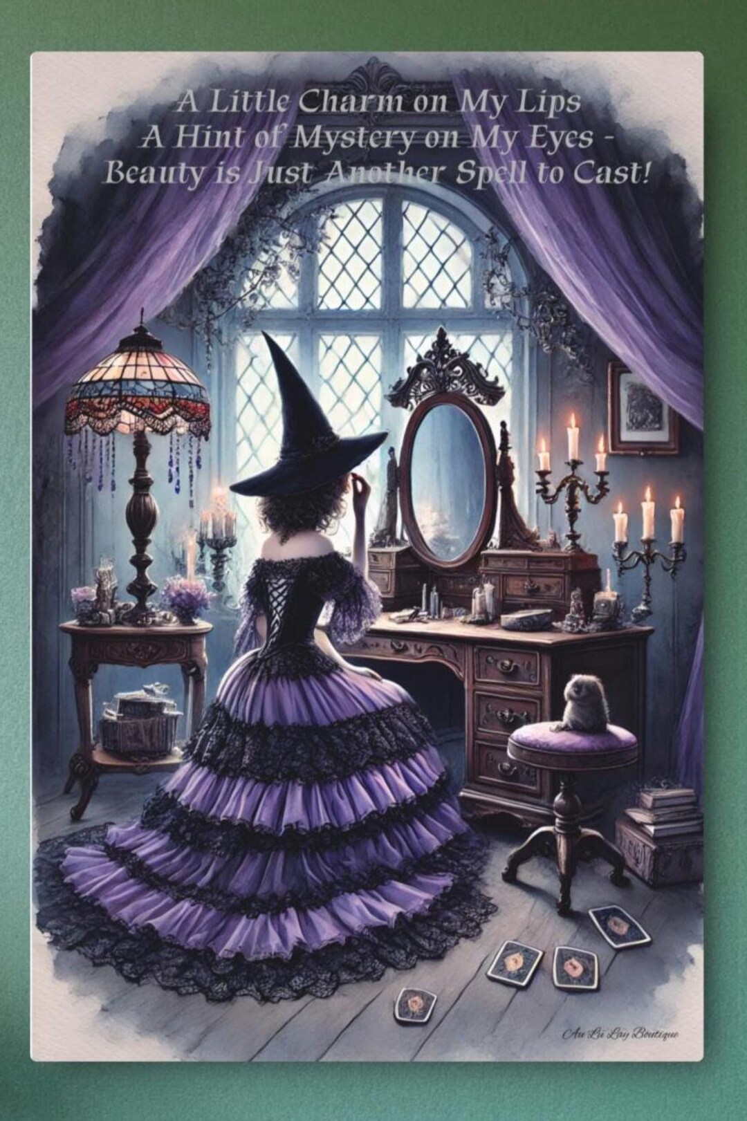 Vintage Whimsical Witch Vanity Sign - Victorian Metal Art Decor, Cute ...