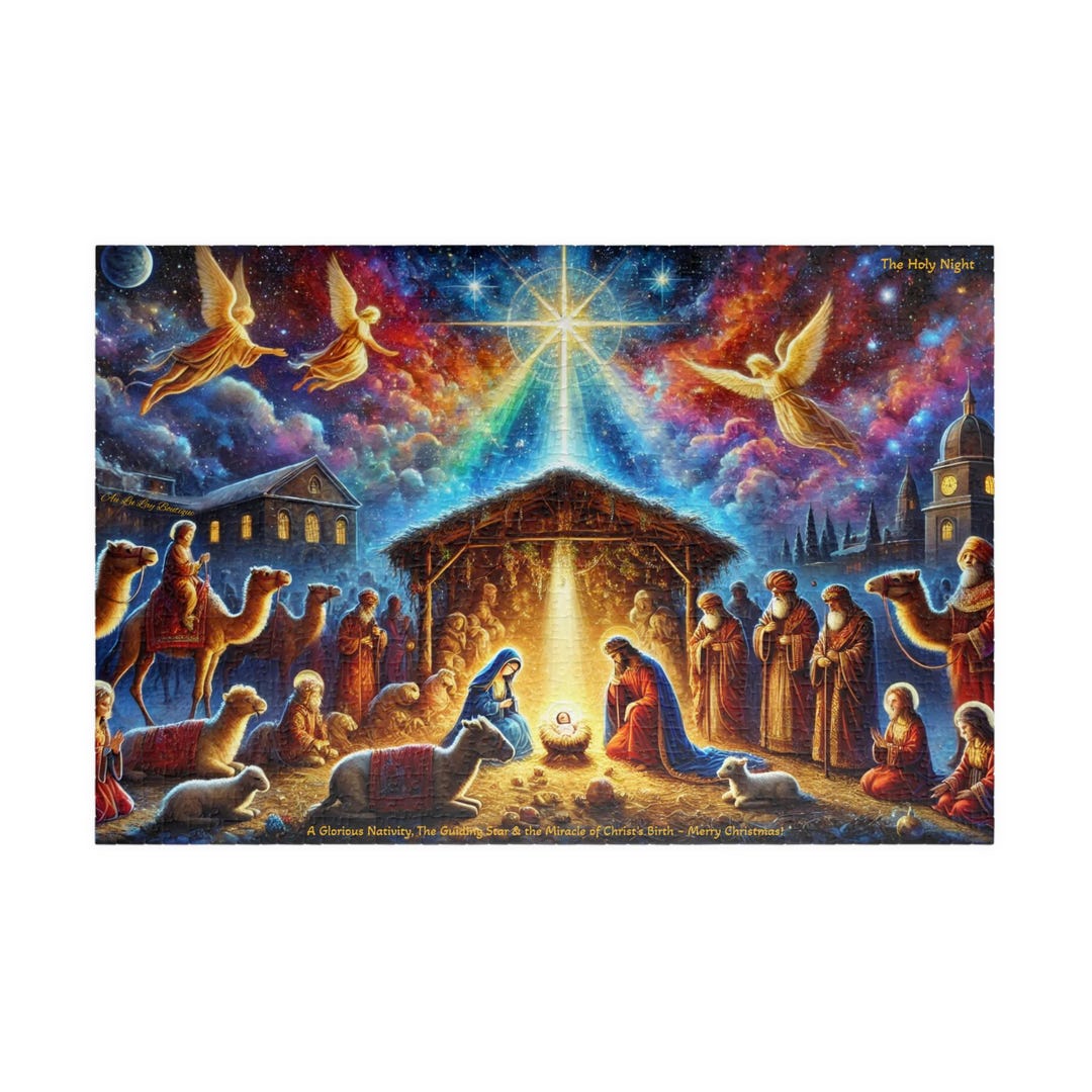Nativity Scene Jigsaw Puzzle, Holy Night Christmas Art, Christian ...