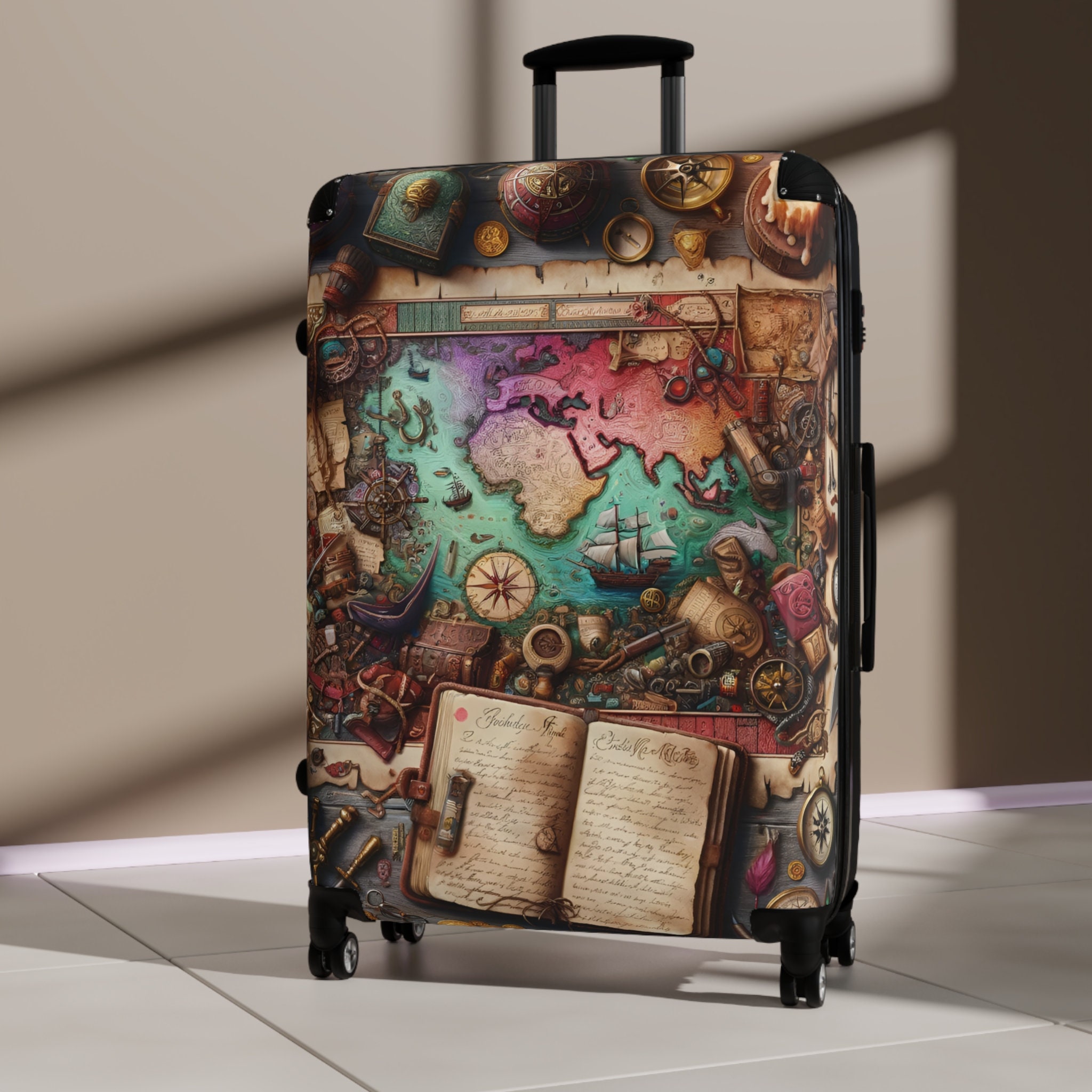 Treasure Map Suitcase Lady Pirate's Illustrated Adventure Map ...