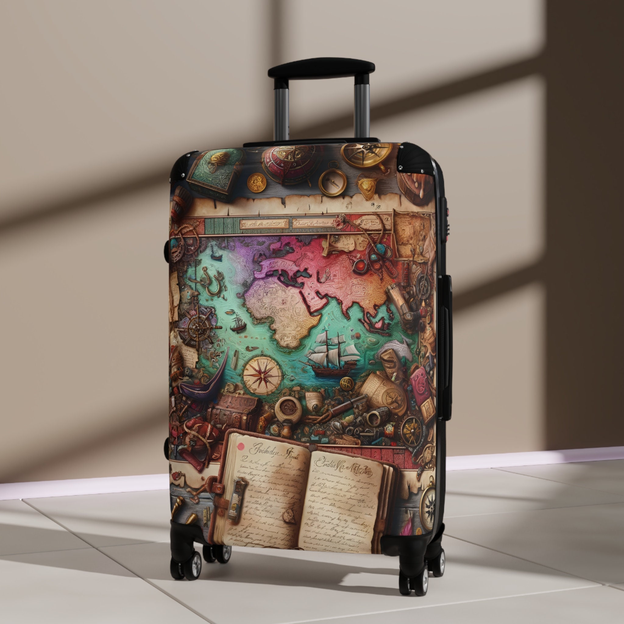 Treasure Map Suitcase Lady Pirate's Illustrated Adventure Map ...