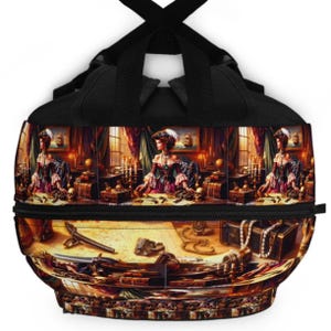 Lady Pirate Backpack, Admiral Anne Print, Nautical Backpack, Fortune ...
