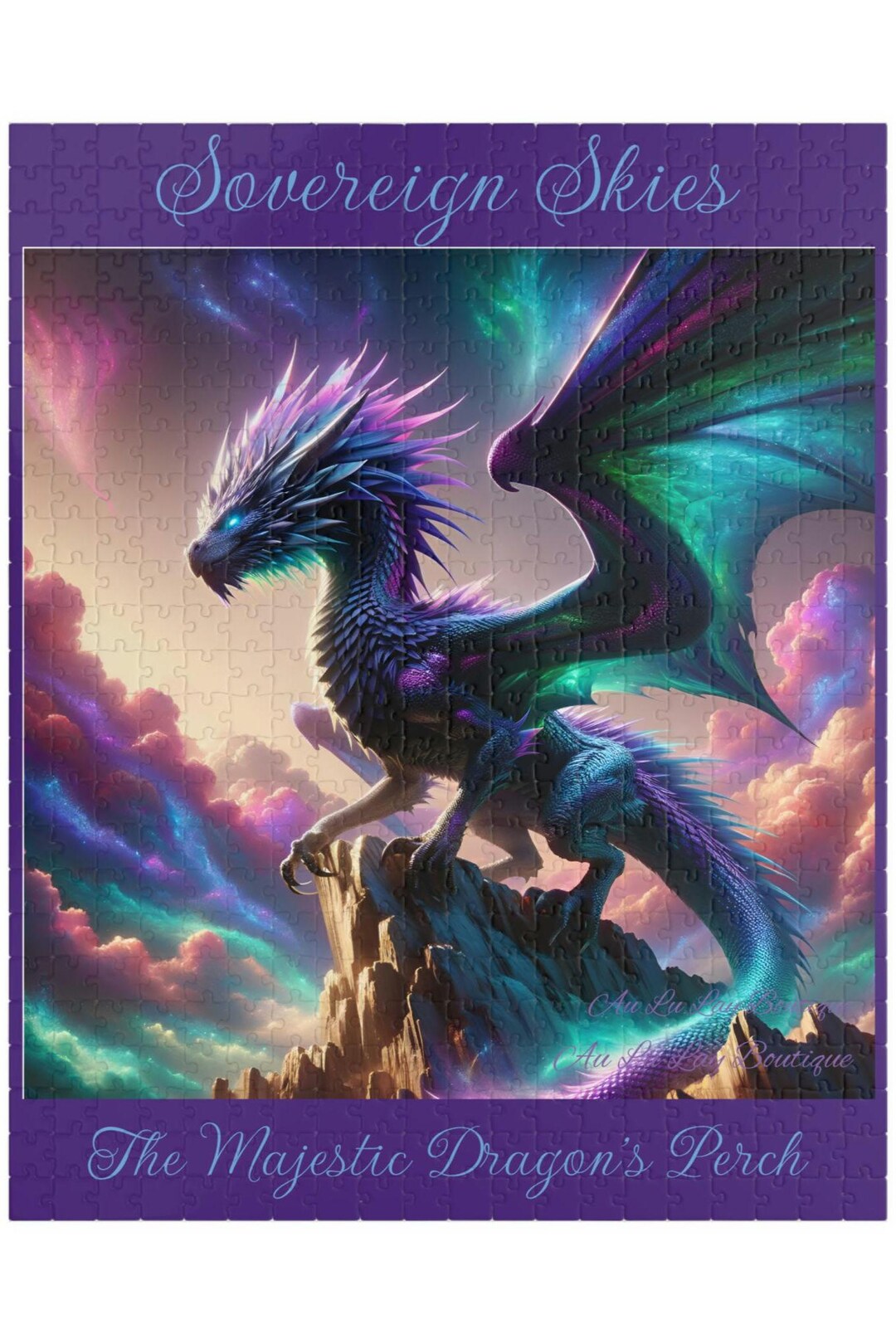 Fantasy Dragon Jigsaw Puzzle, Majestic Dragon's Dominion, Purple ...