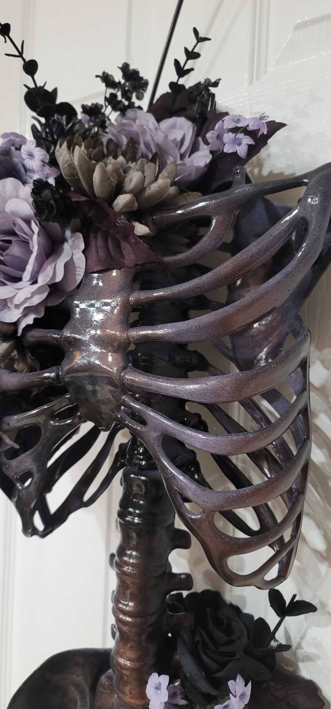 Dusky Moody Halloween Skeleton Floral Ribcage - Etsy