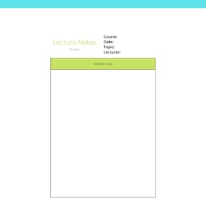 Lecture Notes Template (university / College / School / Study) - Etsy