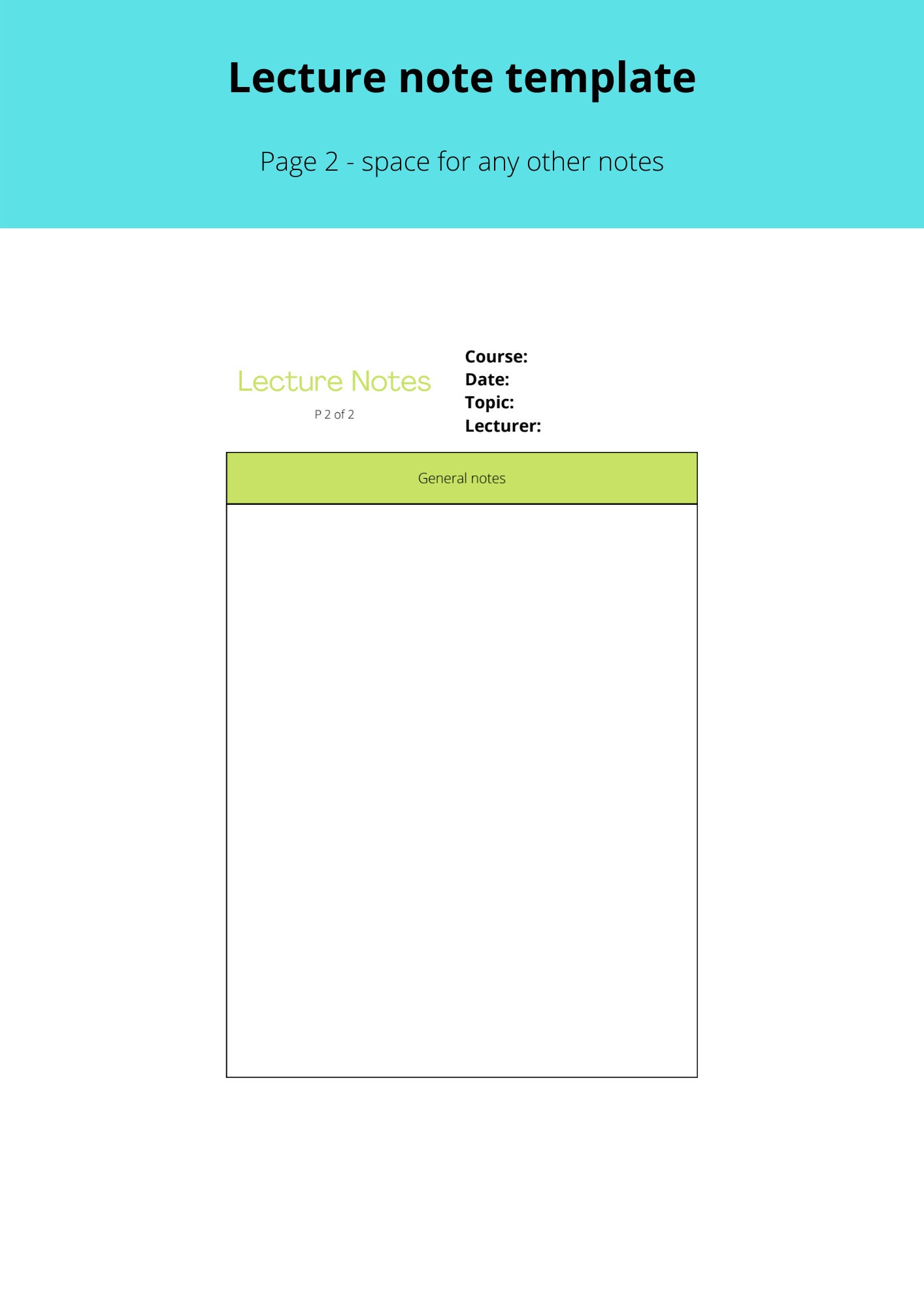 Lecture Notes Template (university / College / School / Study) - Etsy