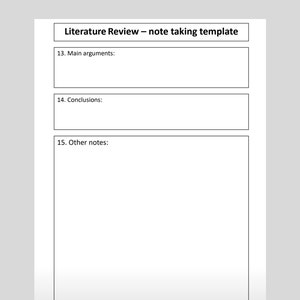 Literature Review Template (research / Study / Dissertation / Thesis ...