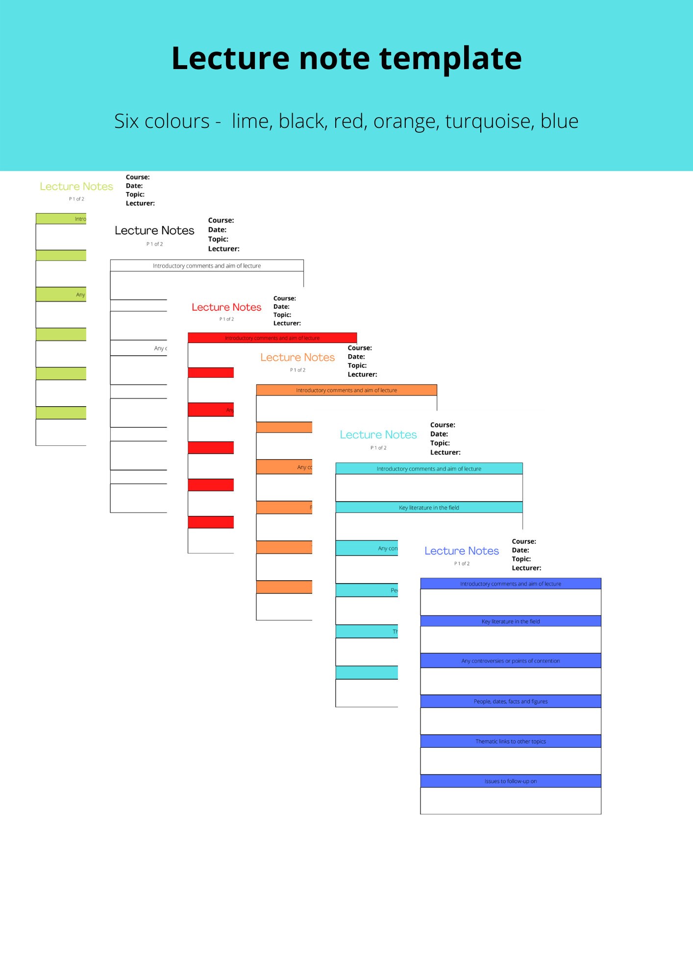 Lecture Notes Template (university / College / School / Study) - Etsy